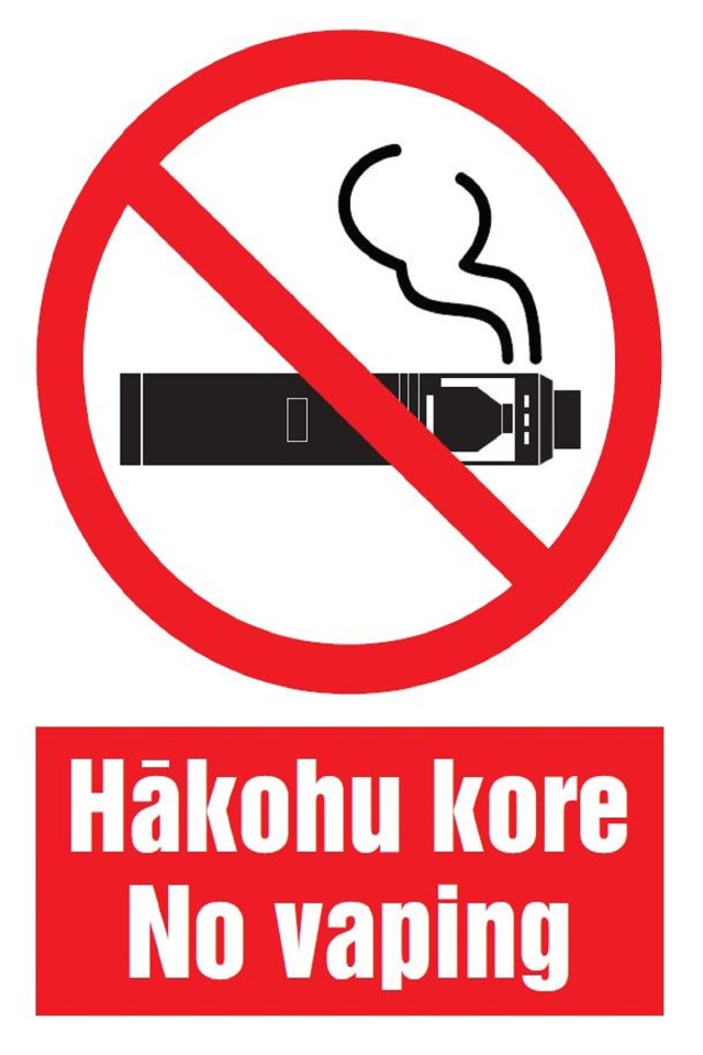 Maori English No Vaping Signs Each – Office360 nz