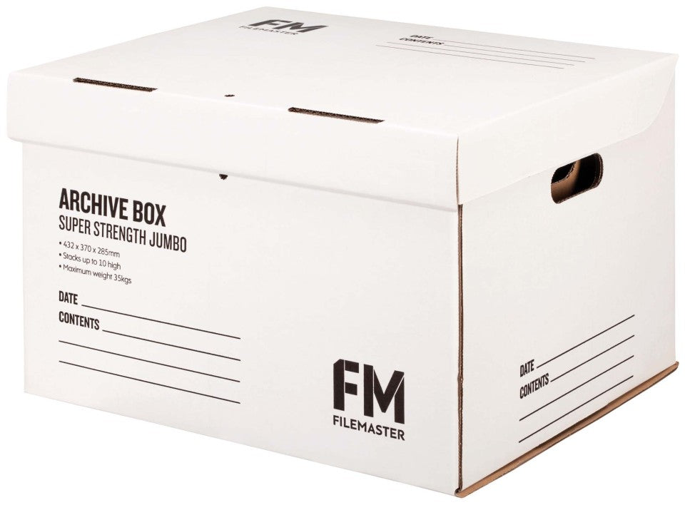 FM Box Archive Jumbo Box Super Strength White 432x370x286mm Inside Mea ...