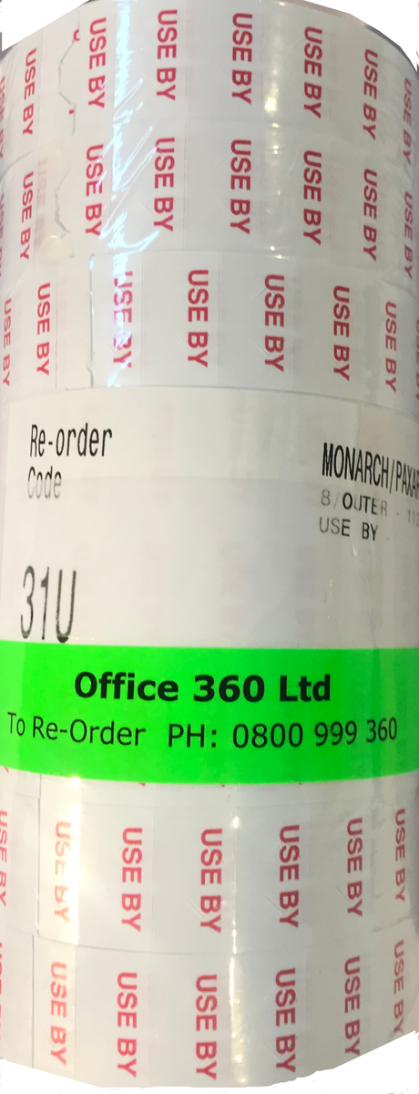 Monarch 1131 PN USE BY (20,000 labels) (includes ink roller) – Office360 nz